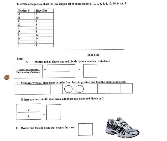 Solved 1. Create a frequency chart for this sample set of | Chegg.com