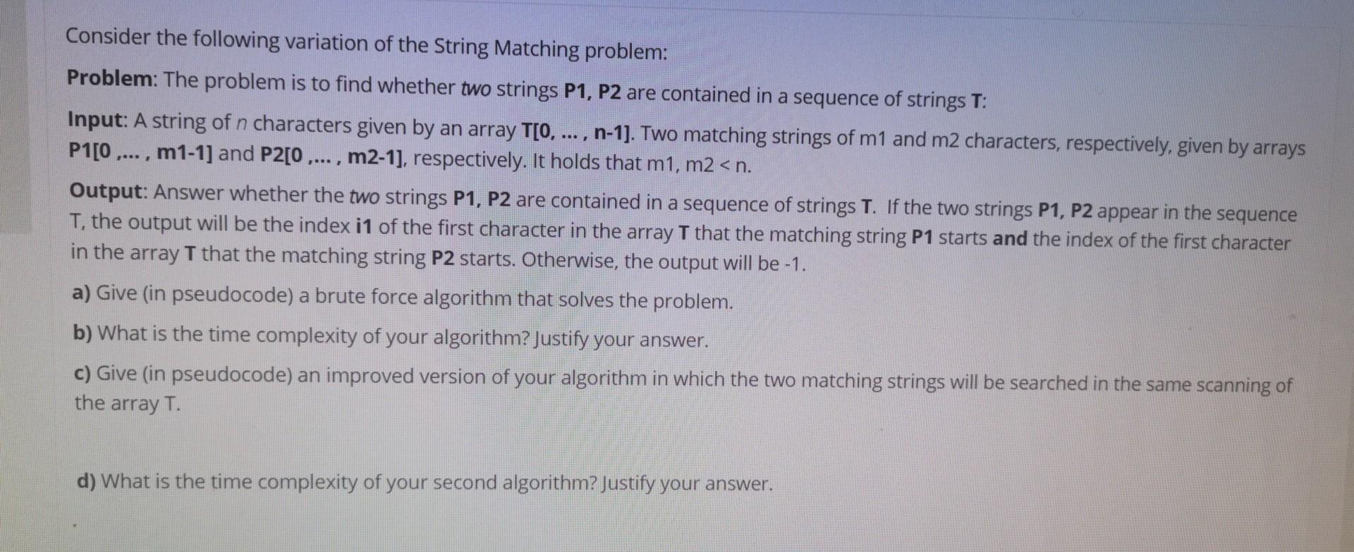 Solved Consider the following variation of the String | Chegg.com