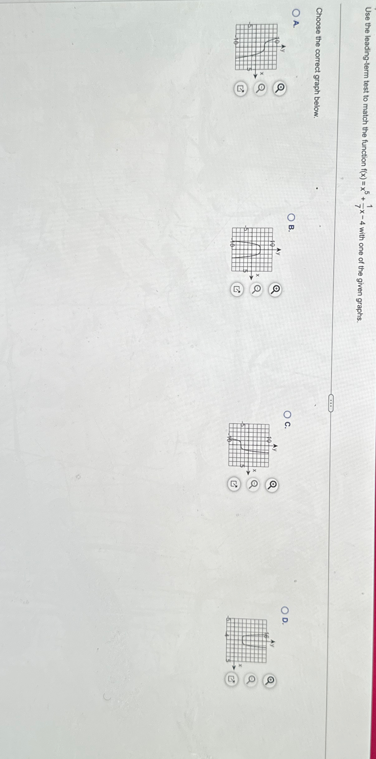 Solved Use the leading-term test to match the function | Chegg.com