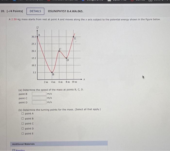[Solved]: A ( 2.50- mathrm{kg} ) mass starts from rest at