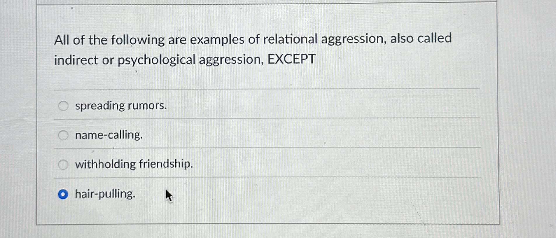 Solved All of the following are examples of relational | Chegg.com