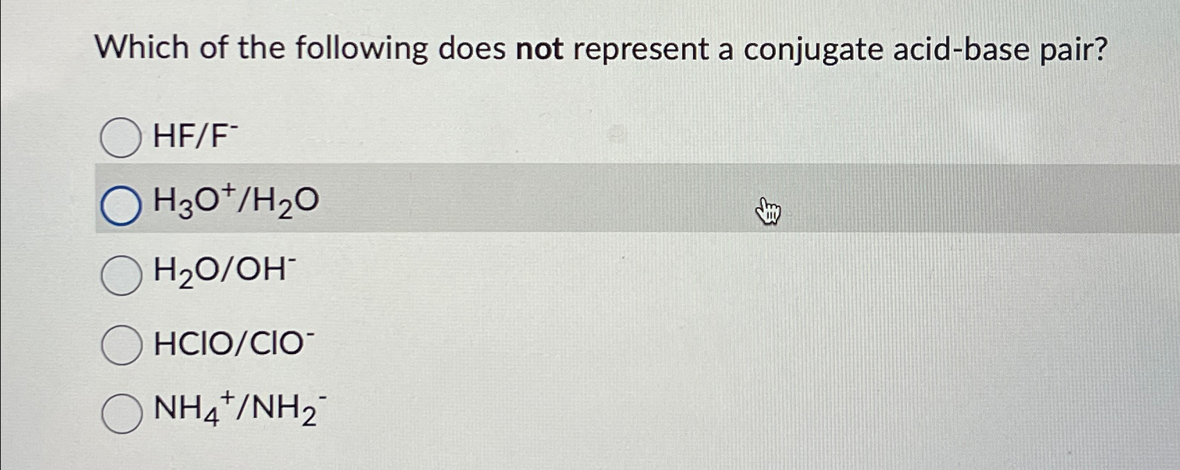 Solved Which of the following does not represent a conjugate | Chegg.com