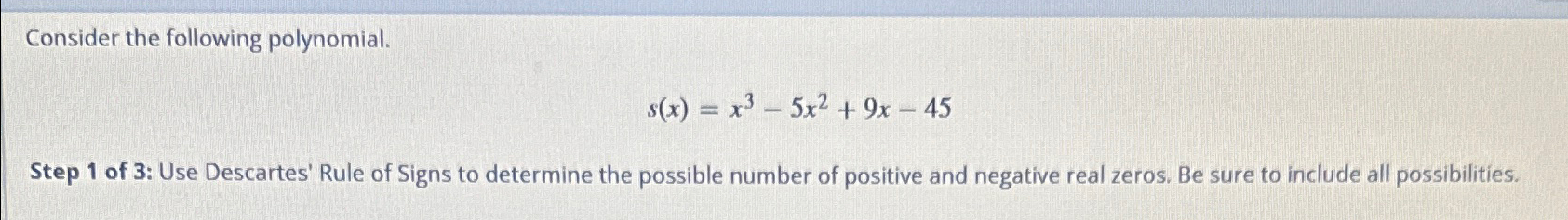 Solved Consider the following | Chegg.com