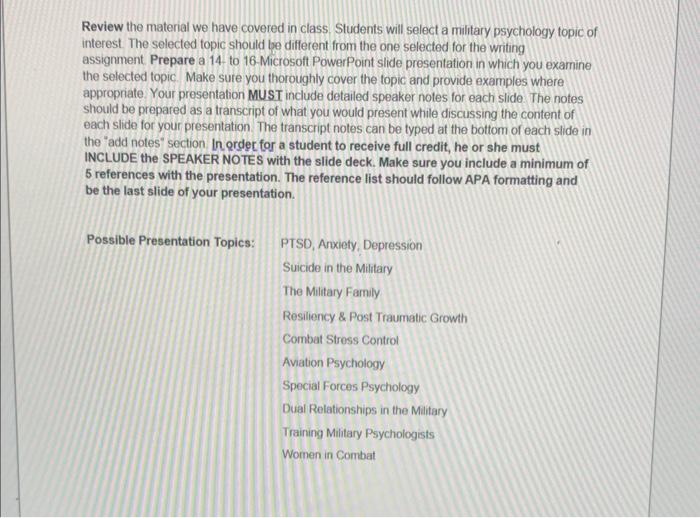 Review the material we have covered in class. | Chegg.com