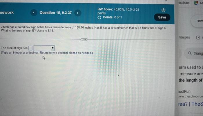 Solved Jacob has created hex sign A that has a circumference | Chegg.com