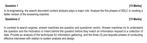 Solved Question 1[15 ﻿Marks]In re-engineering, the search | Chegg.com