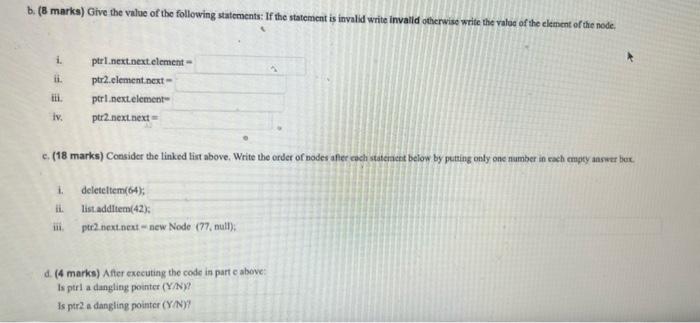 Solved Question 2: (40 marks) Use the linked list pictured | Chegg.com