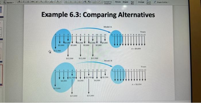 Example 6.3: Comparing Alternatives | Chegg.com