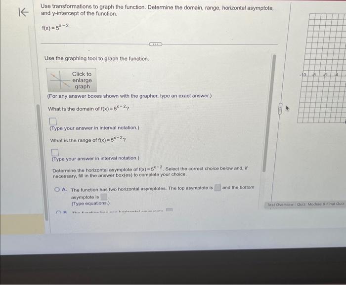 Solved Use transformations to graph the function. Determine | Chegg.com