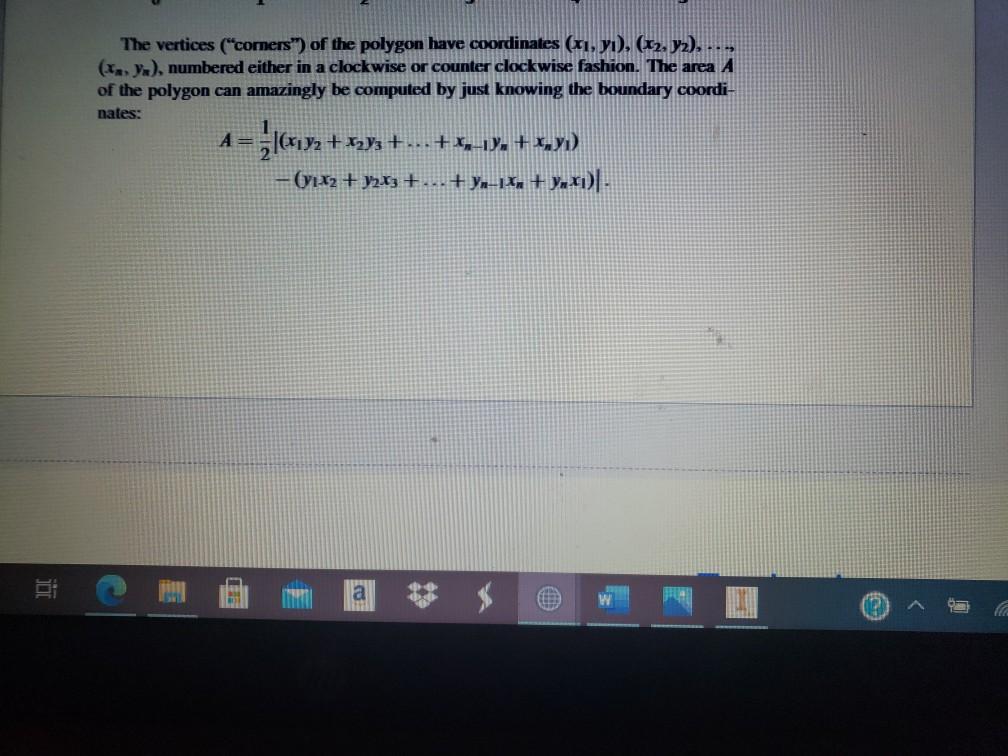 Solved The vertices ("corners") of the polygon have | Chegg.com