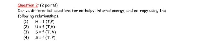 Solved Question 2: (2 points) Derive differential equations | Chegg.com
