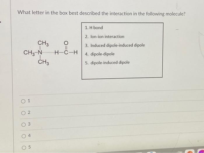 Solved What letter in the box best described the interaction | Chegg.com