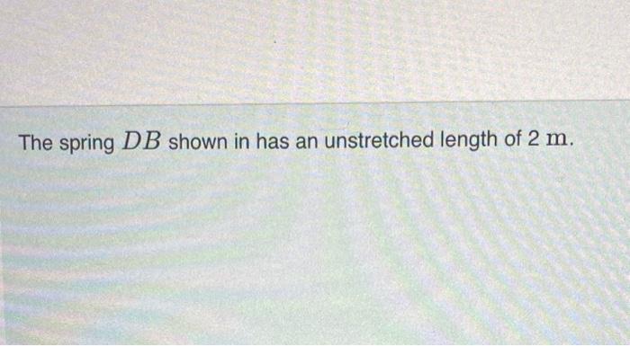 Solved The spring DB shown in has an unstretched length of 2 | Chegg.com