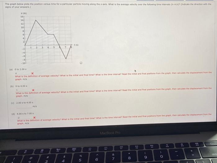 Solved the graph below parts the position versus time for a | Chegg.com