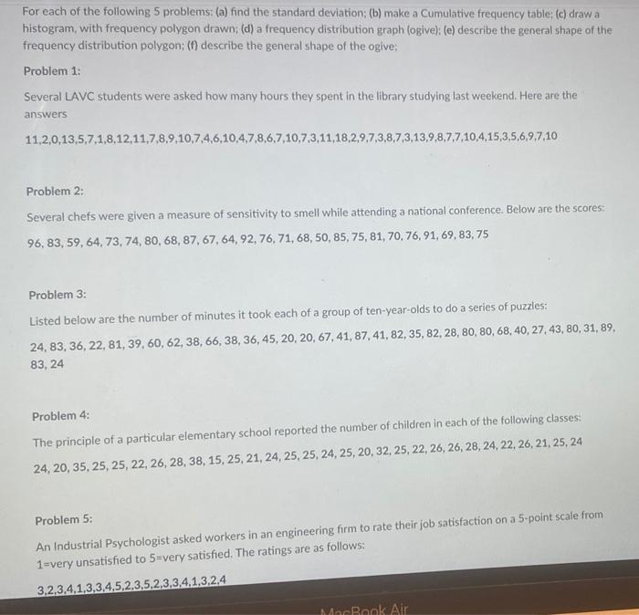 Solved solve problem 5 by answering all a-f questions and | Chegg.com