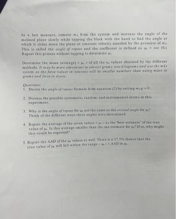 Solved Experiment 4 Measurement of Friction Objectives: (a) | Chegg.com