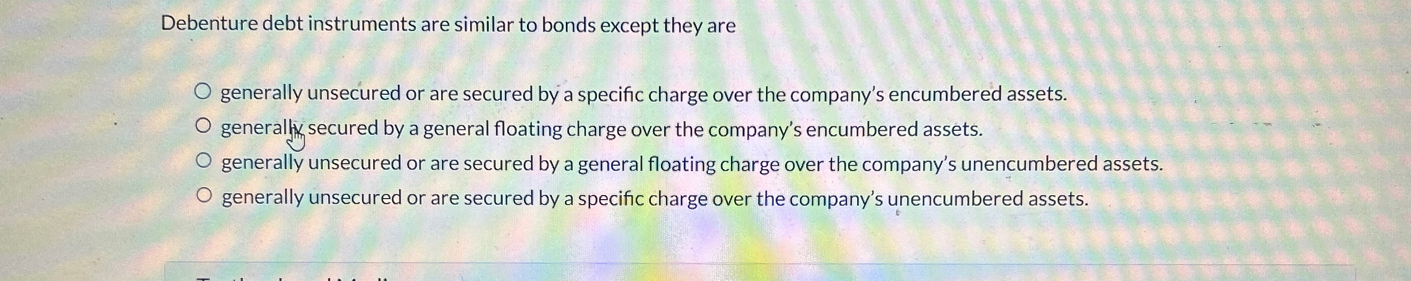 Solved Debenture debt instruments are similar to bonds | Chegg.com