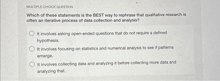 Solved Which of these statements is the BEST way to rephrase | Chegg.com