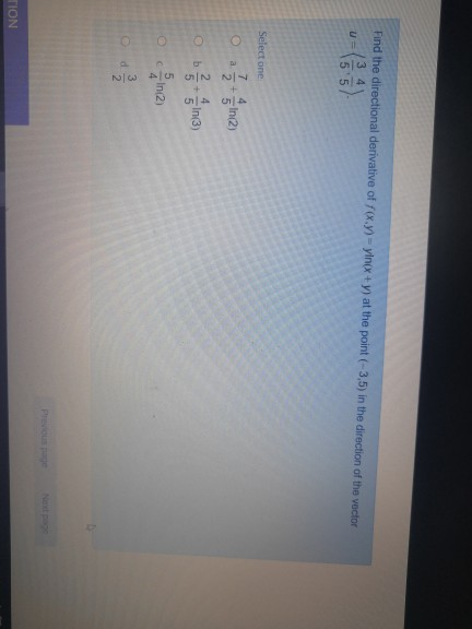 Solved Find the directional derivative of fox.y) - yin(x + | Chegg.com