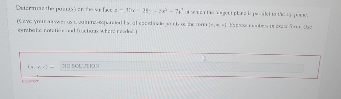 Solved Determine the point(s) ﻿on the surface | Chegg.com