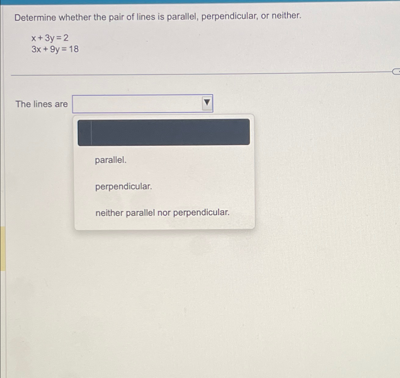 Solved Determine whether the pair of lines is parallel, | Chegg.com