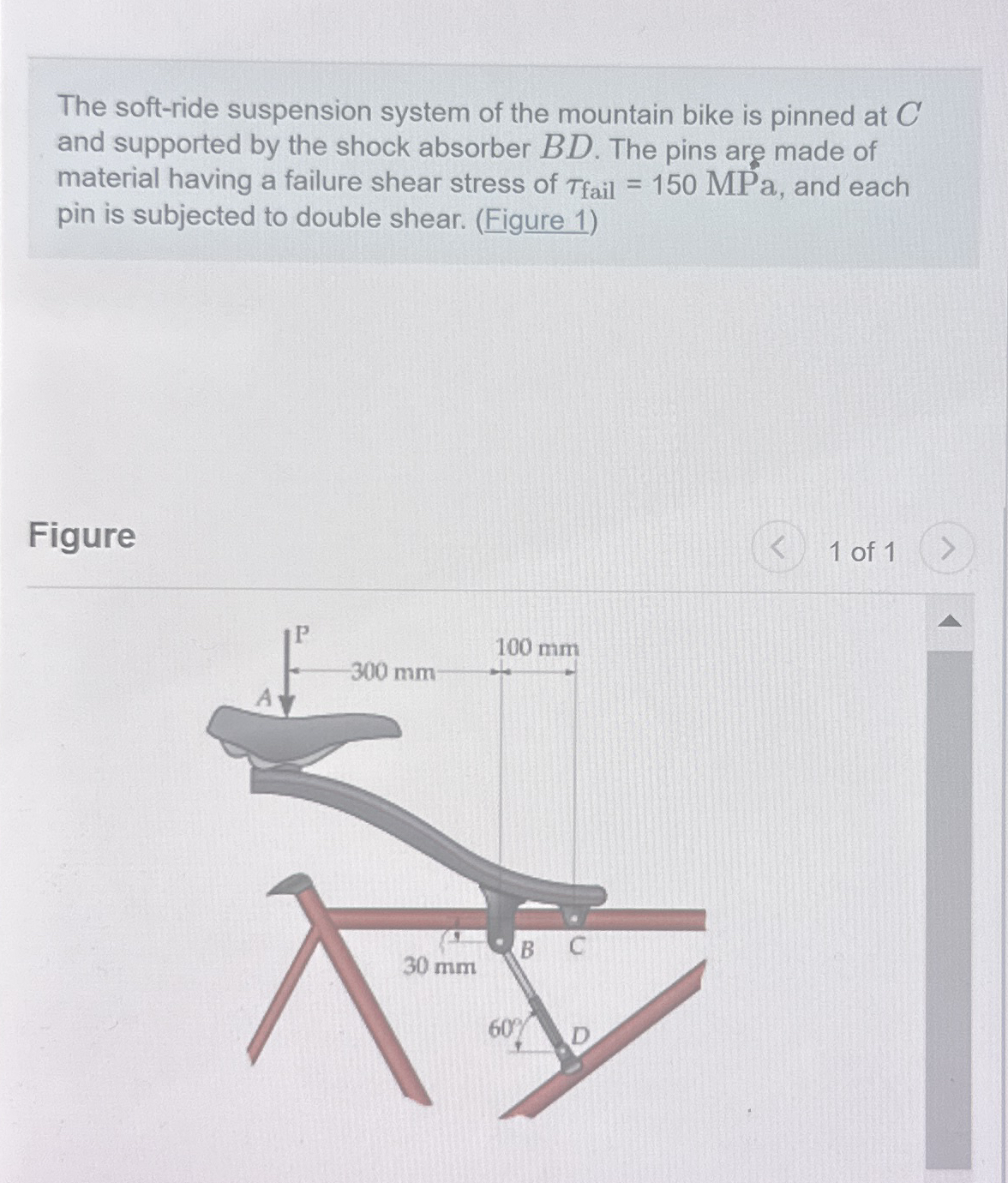 Solved The soft-ride suspension system of the mountain bike | Chegg.com