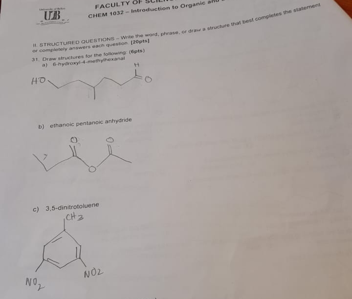 Solved FACULTY OFI1. ﻿STRUCTURED QUESTIONS - ﻿Write the woor | Chegg.com