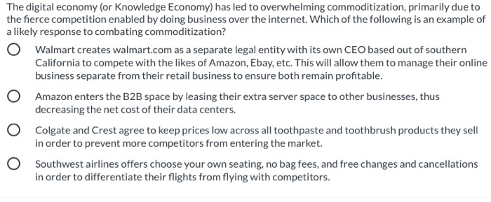 Solved The digital economy (or Knowledge Economy) has led to | Chegg.com