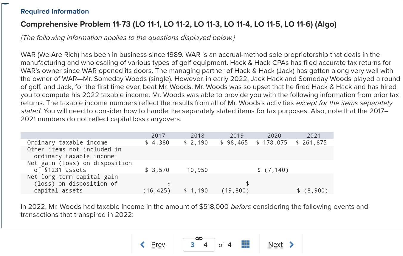 Required information Comprehensive Problem 11-73 (LO | Chegg.com