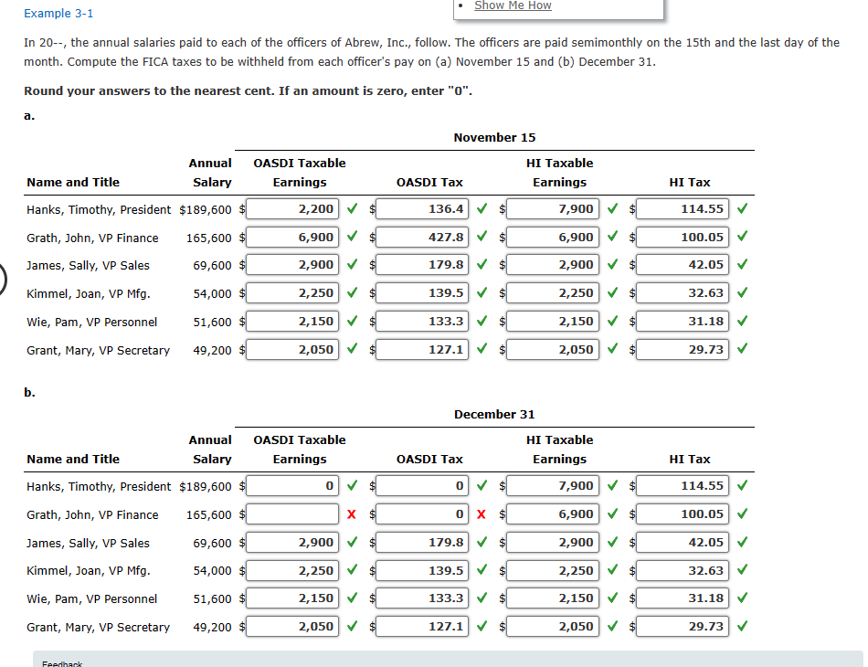 Example 3-1In 20--, ﻿the annual salaries paid to each | Chegg.com