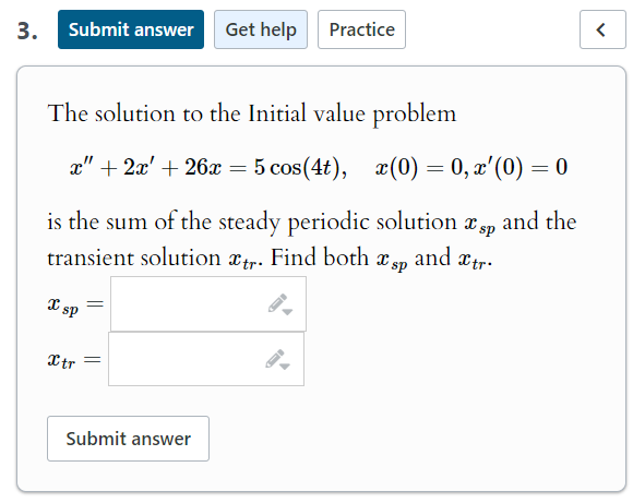 Solved The solution to the Initial value | Chegg.com