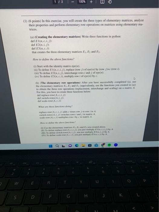 Solved (6 points) In this exercise, you will create the | Chegg.com