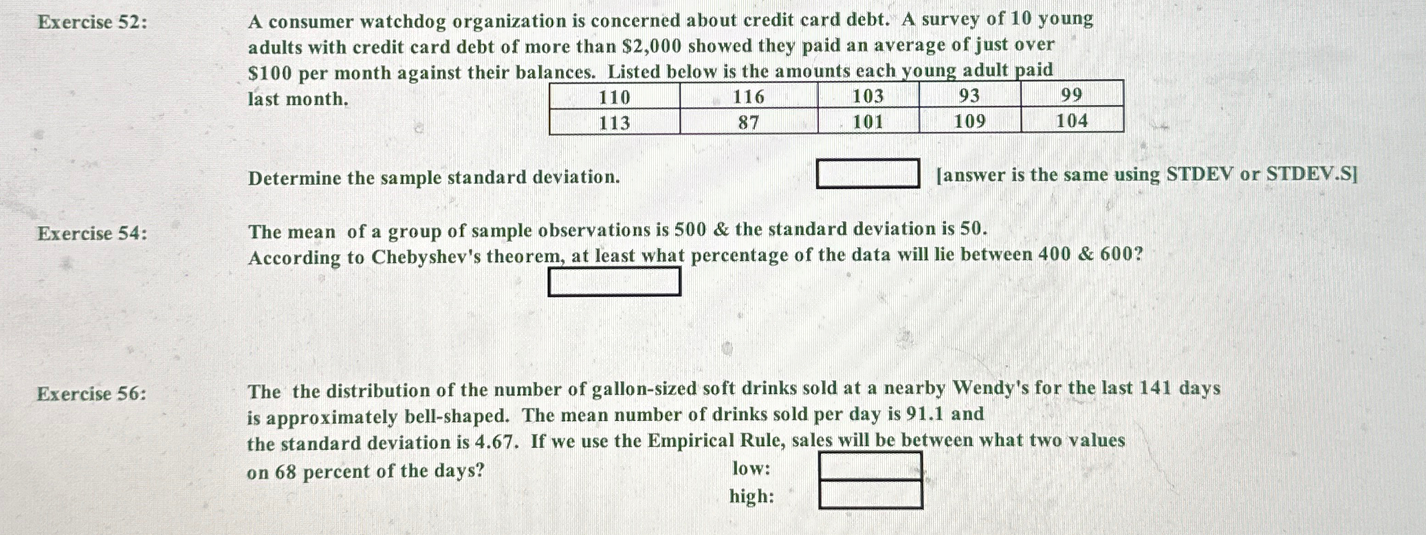 Solved Exercise 52:Exercise 54:Exercise 56:A consumer | Chegg.com