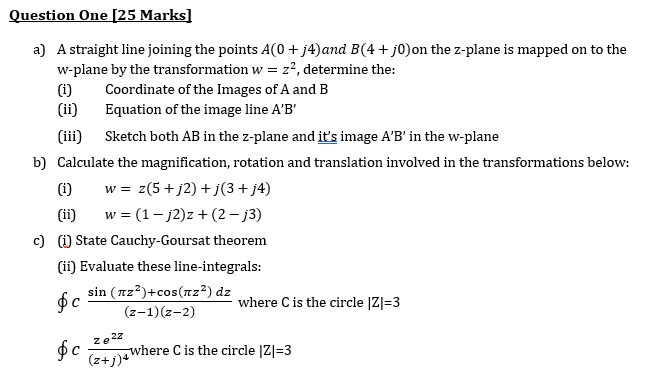 Solved A Straight line joining the points A(0+j4) ﻿and | Chegg.com