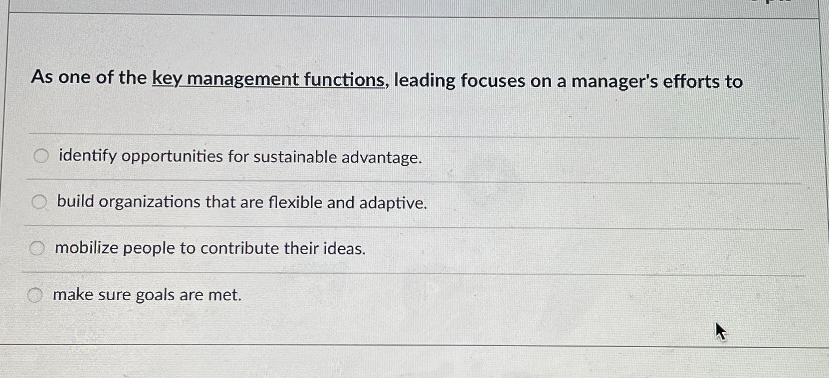 Solved What does this mean...As one of the key management | Chegg.com