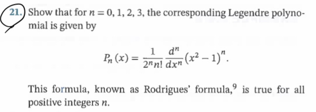 Solved Show that for n=0,1,2,3, ﻿the corresponding Legendre | Chegg.com