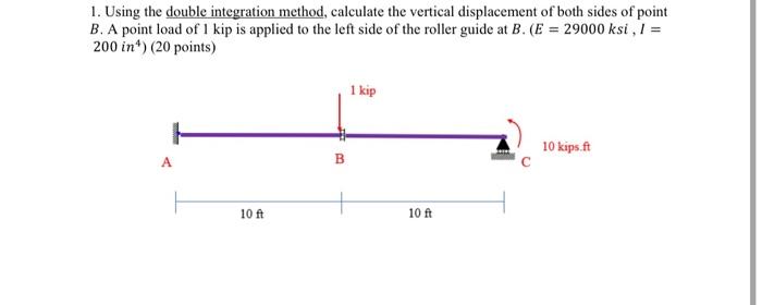 Solved 1. Using the double integration method, calculate the | Chegg.com