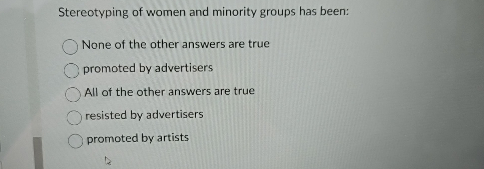 Solved Stereotyping of women and minority groups has | Chegg.com