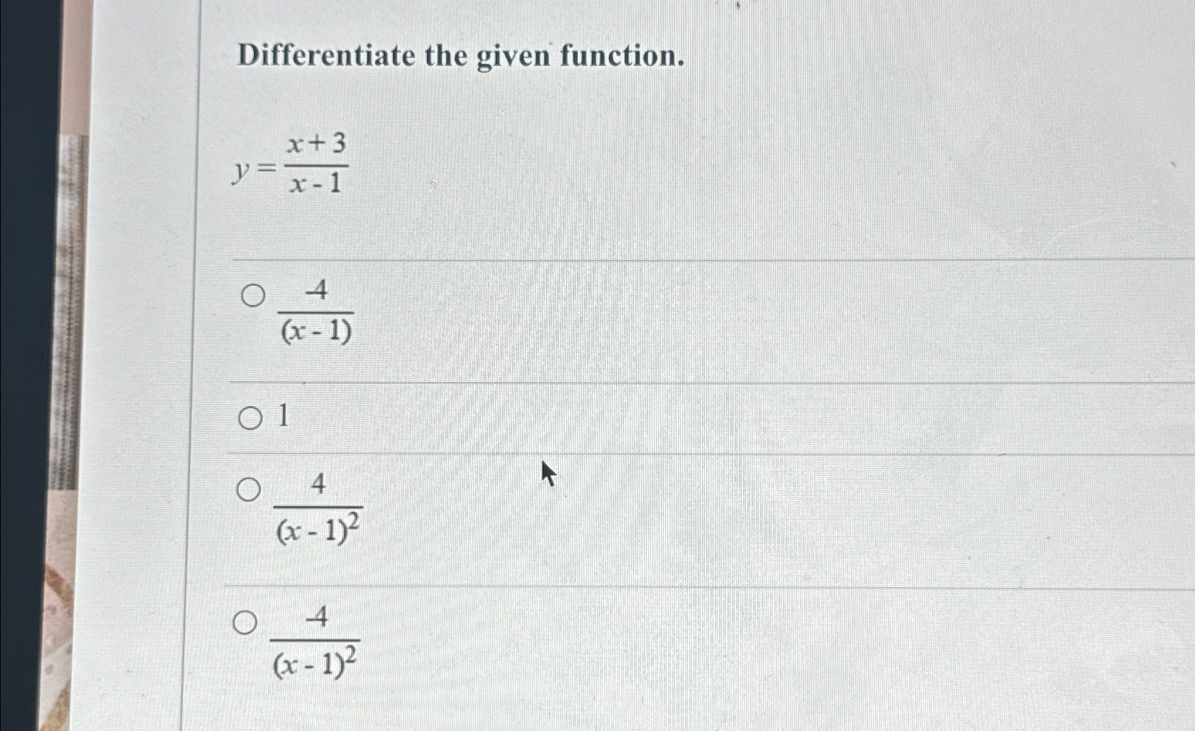 Solved Differentiate the given | Chegg.com
