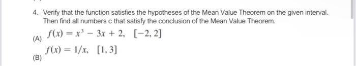 Solved 4. Verify that the function satisfies the hypotheses | Chegg.com