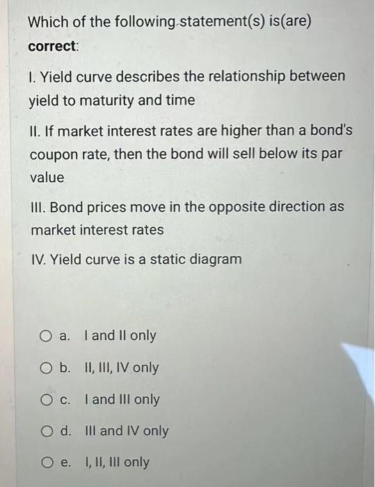 Solved Which of the following statement(s) is(are) correct: | Chegg.com