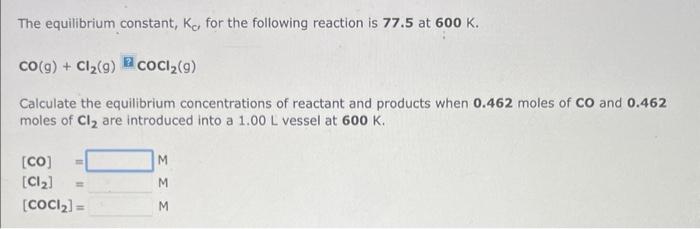 Solved The equilibrium constant, Ka for the following | Chegg.com