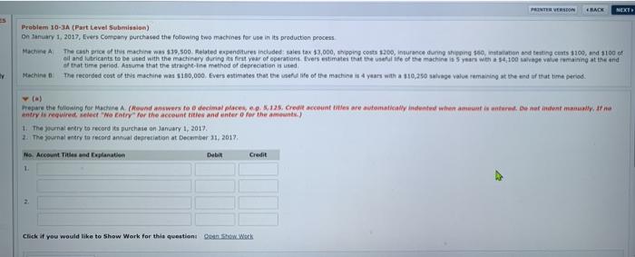 Solved Problem 10-3A (Part Level Submission) On January 1, | Chegg.com