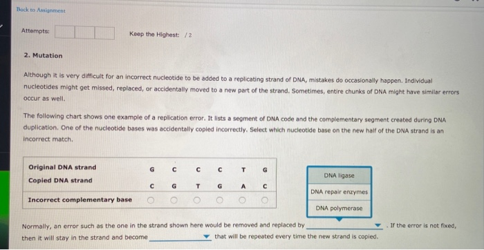 Solved Back to Assignment Attempts Keep the Highest: /2 2. | Chegg.com