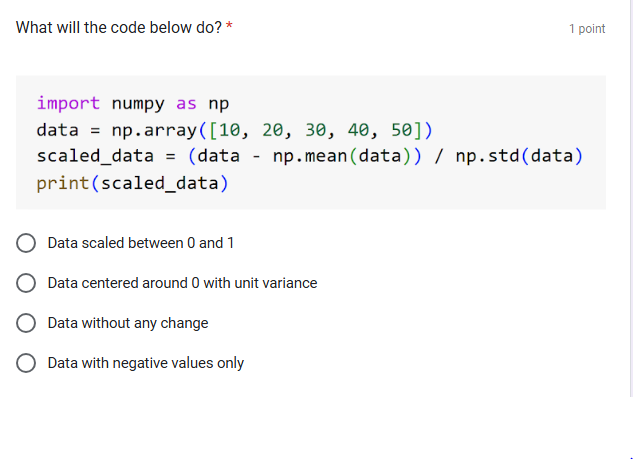 What will the code below do? *import numpy as npdata | Chegg.com