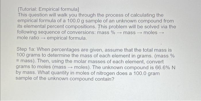 Solved [Tutorial: Empirical formula] This question will walk | Chegg.com