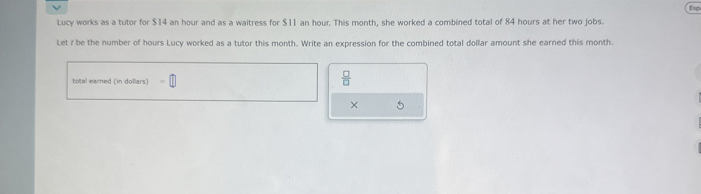 Solved Lucy works as a tutor for $14 ﻿an hour and as a | Chegg.com