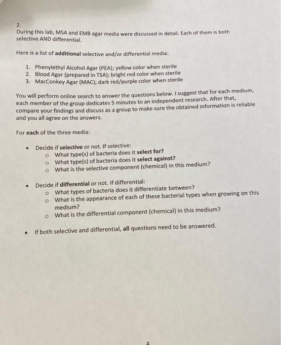 Solved DATA COLLECTION SELECTIVE & DIFFERENTIAL MEDIA After | Chegg.com