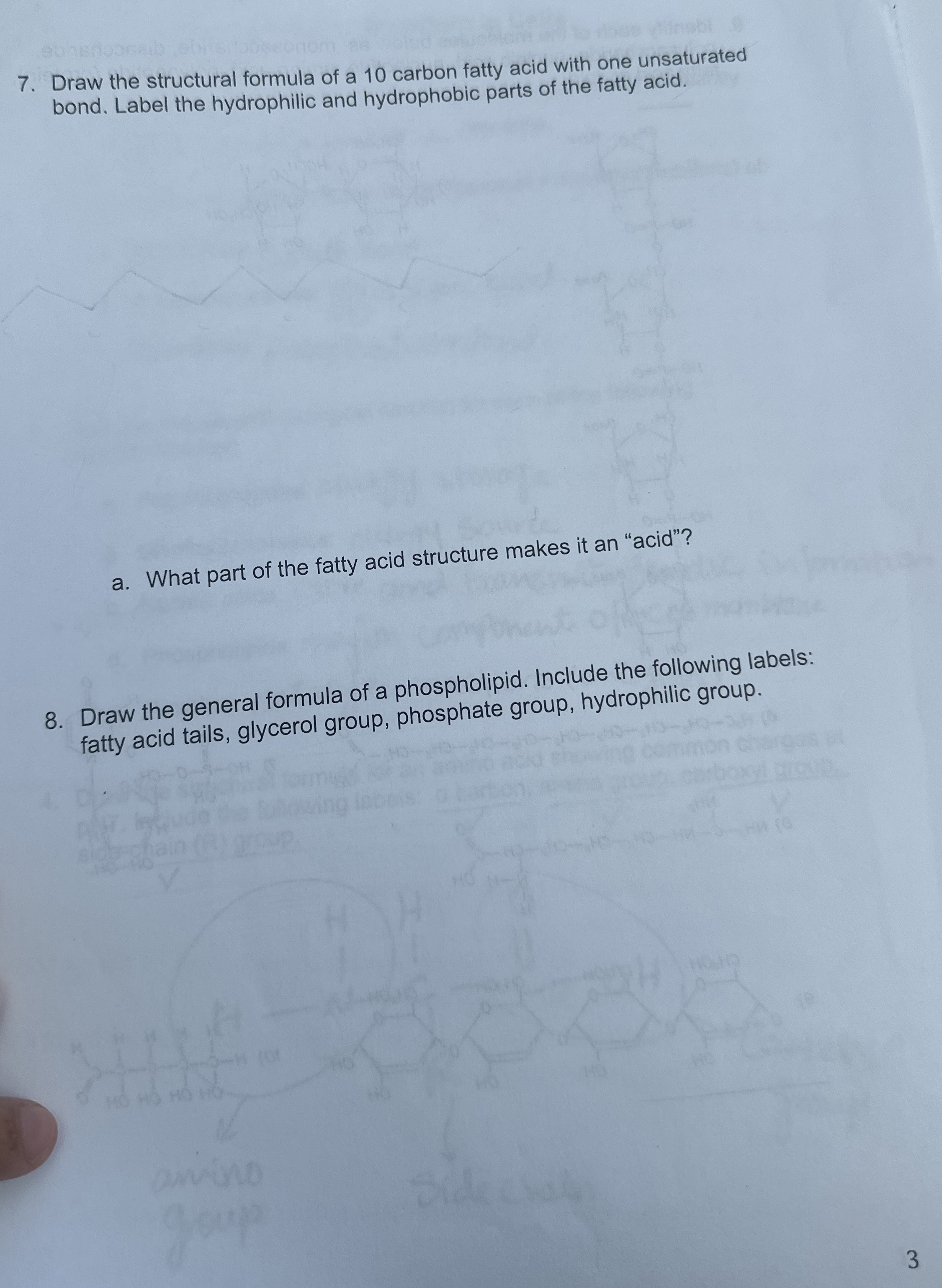 Solved Draw the structural formula of a 10 ﻿carbon fatty | Chegg.com