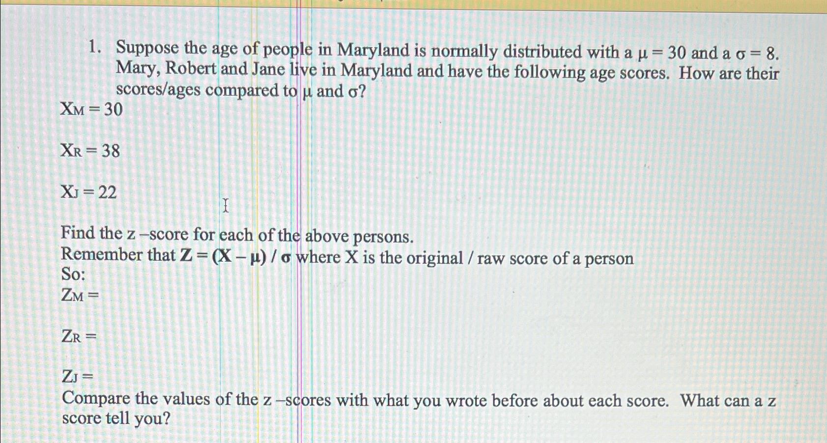 Solved Suppose the age of people in Maryland is normally | Chegg.com